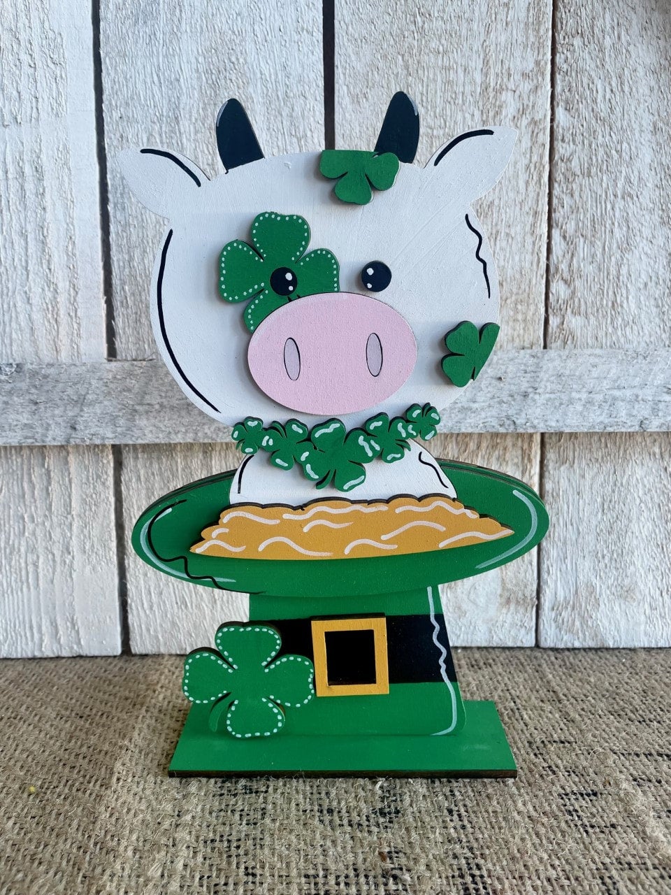 St Patrick's Cow Stand Up 11" tall and 7" wide | The Small Hinge