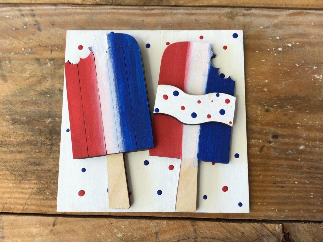 Two Popsicles 4" x 4" Square Tile Unfinished Wood Blank- At Home DIY ...