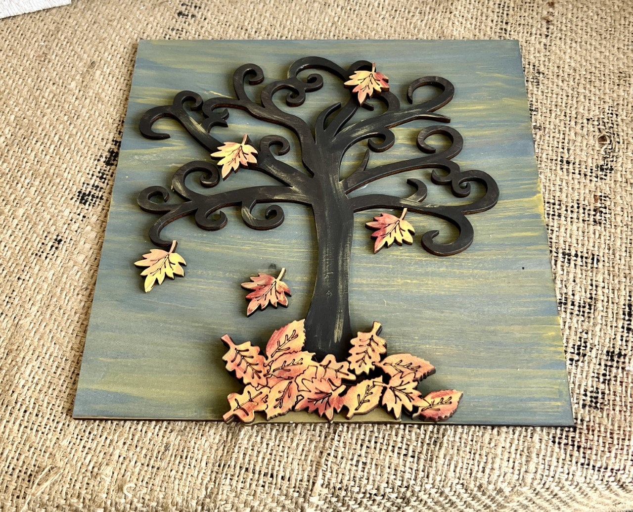 Fall Tree 11" x 11" Square Tile. Can be used with 5' interchangeable ...
