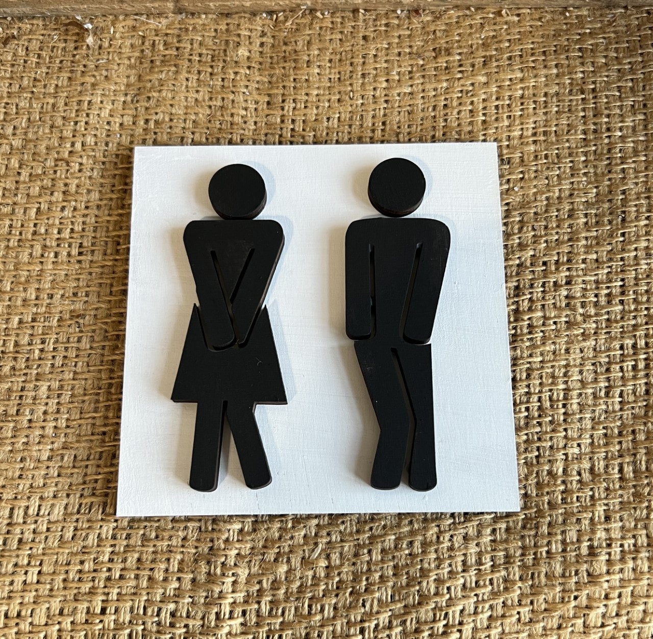 Restroom Sign 4" x 4" Square Tile Unfinished Wood Blank- At Home DIY ...