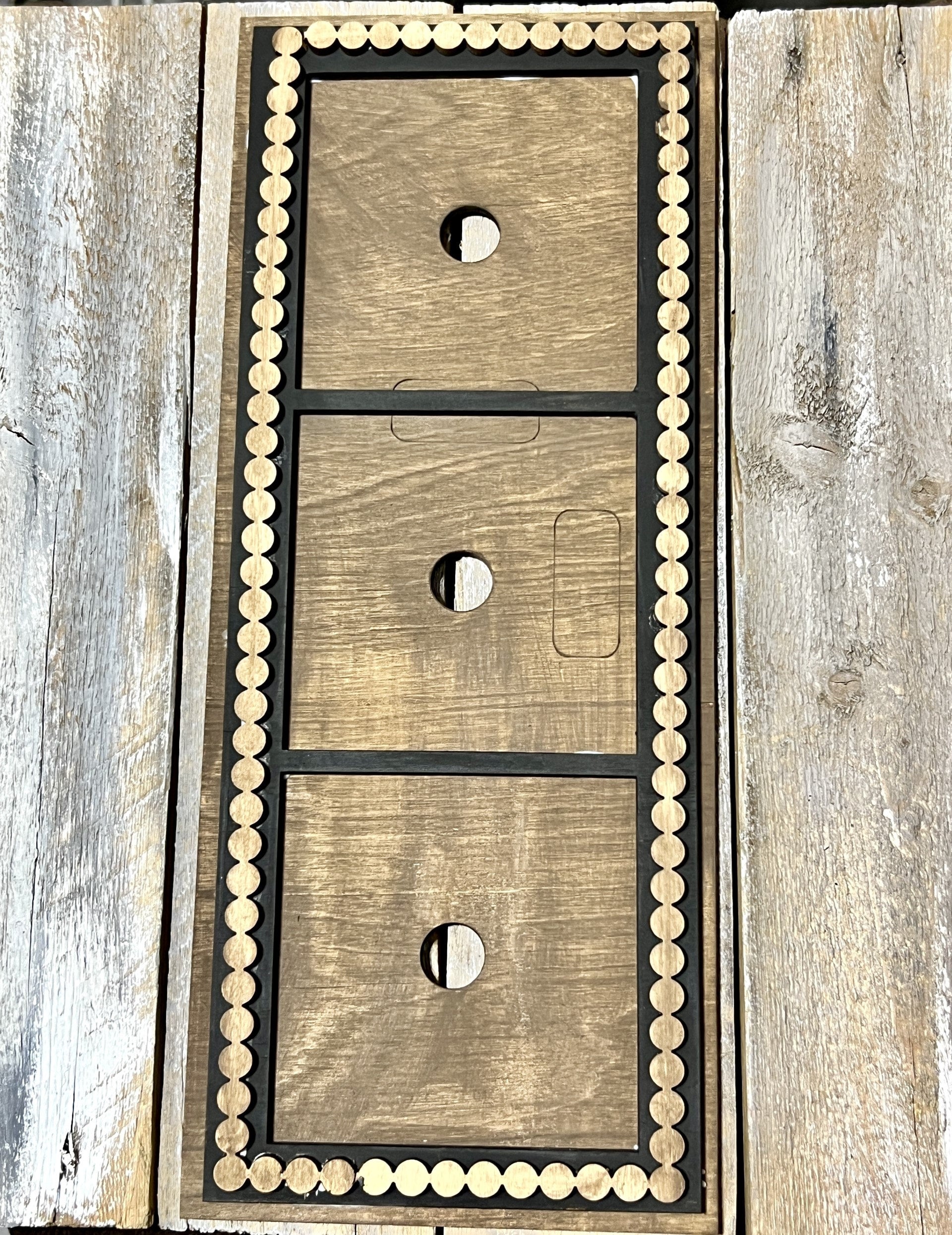 Three Space Beaded Frame for 4"x4" Tile- At Home DIY Kit, Wood Only ...