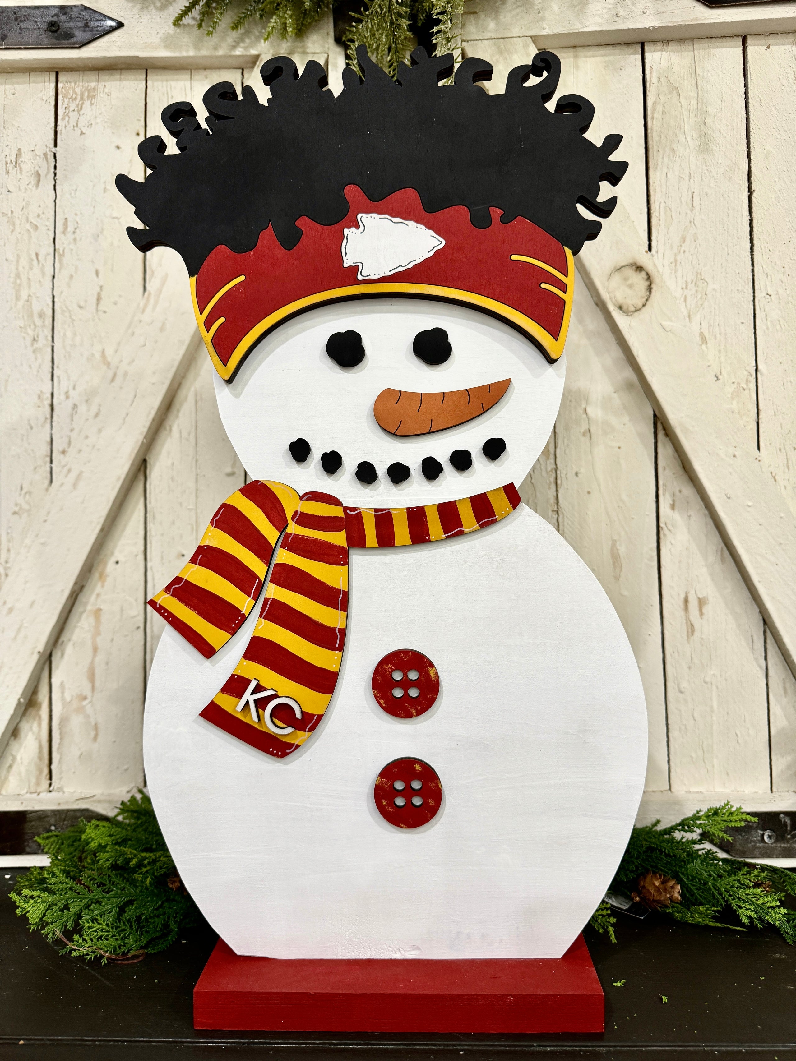 Masnowmie Football Snowman Stand Up - At Home DIY Kit | The Small Hinge